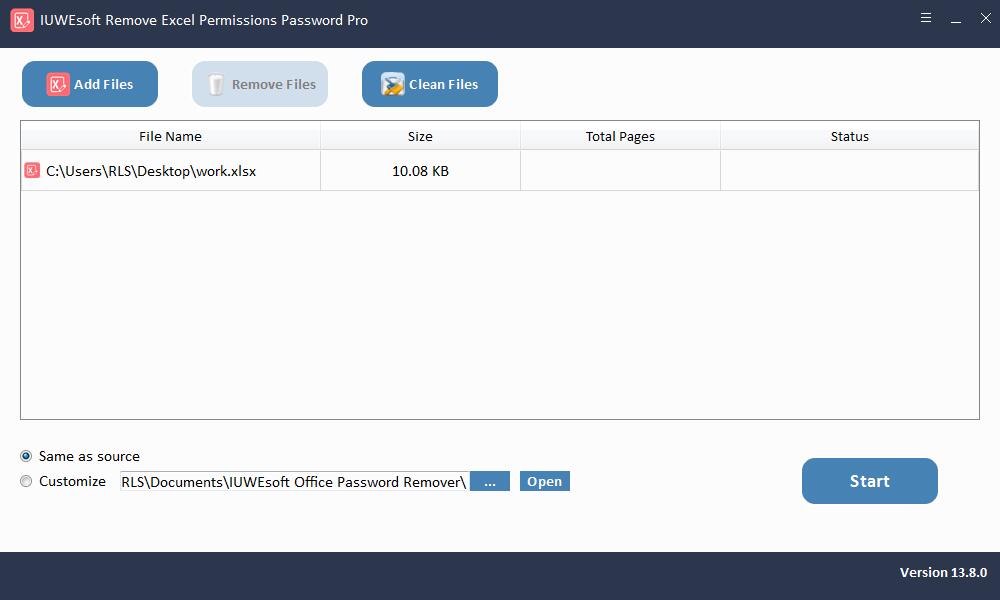 IUWEsoft Remove Excel Permissions Password Pro User Guide